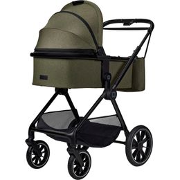 Kombi-Kinderwagen MOON "Clicc" grün (moss) Baby Kinderwagen inkl. Fußsack und Wickeltasche