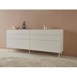 Sideboard LeGer Home by Lena Gercke "Essentials" Sideboards Gr. B/H/T: 224 cm x 90 cm x 42 cm, 6 St., weiß (warmweiß) Breite: 224cm, MDF lackiert, Push-to-open-Funktion