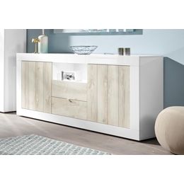 Sideboard Inosign "Urbino" Sideboards weiß (weiß hochglanz/pinienfarben weiß) Breite 184 cm