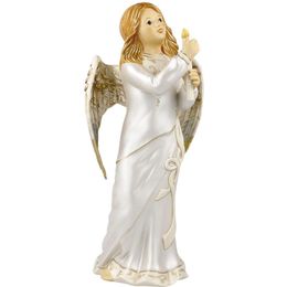 Engelfigur Goebel "Schutzengel Gloria - Im Licht, Weihnachtsdeko, Höhe ca. 29 cm" Dekofiguren Gr. B/H/T: 9 cm x 29 cm x 13 cm, bunt Sammlerfigur, Weihnachtsfigur, Dekofigur aus Steingut