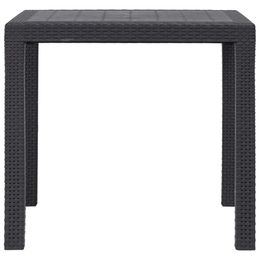vidaXL Gartentisch Braun 79x79x72 cm Kunststoff Rattan-Optik