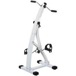 Outsunny HOMCOM Heimtrainer für Senioren Bewegungstrainer Pedaltrainer Stahl Weiß