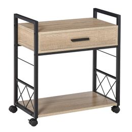 HOMCOM Beistelltisch Servierwagen mit Schublade Ablage Küchenwagen Sideboard