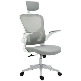 Vinsetto Bürostuhl ergonomischer Shreibtischstuhl Grau 65 x 64 x 114-122 cm