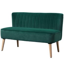 HOMCOM 2-Sitzer Stoffsofa Polstersofa Sitzmöbel Loungesofa Dunkelgrün 117 x 56,5 x 77 cm