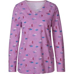 wäschepur Damen Schlafanzug mit grafischem Print orchidee-ecru-bedruckt Größe 36/38