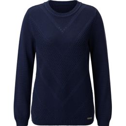 CR&Eacute;ATION L Damen Langarm-Pullover mit Metallpl&auml;ttchen-Applikationen marine Gr&ouml;&szlig;e 40