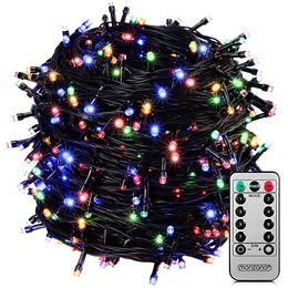 Casaria monzana® Lichterkette 200 LED mit Fernbedienung 20m bunt