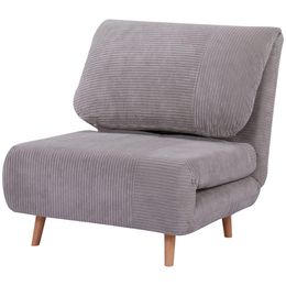 HOMCOM 2-in-1 Schlafsofa Schlafsessel Klappmatratze Gästebett Klappbett Hellgrau