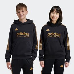 Kapuzensweatshirt adidas Sportswear "J NP HOODIE" Gr. 164, schwarz (black / st tan team victory red) Kinder Sweatshirts