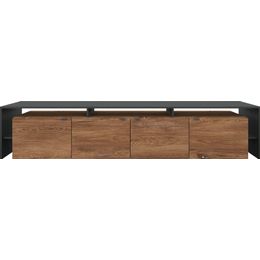 borchardt Möbel TV-Schrank BORCHARDT MÖBEL "Sophia" Schränke Gr. B/H/T: 220cm x 47cm x 35cm, schwarz (vintage eiche / matt) Breite 220 cm, mit Überbau