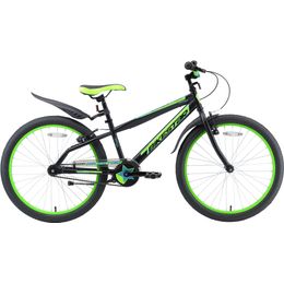 Jugendfahrrad Bikestar Fahrräder Gr. 32cm, 24 Zoll (60,96cm), schwarz (schwarz/grün) Kinder für Damen und Herren