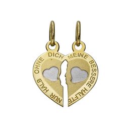 Herz-Anhänger Firetti "Schmuck Geschenk Gold 333 Anhänger für Kette Herz" Schmuckanhänger Gr. Gelbgold 333, 1 g, goldfarben (gelbgoldfarben, weißgoldfarben) Anhänger teilbar