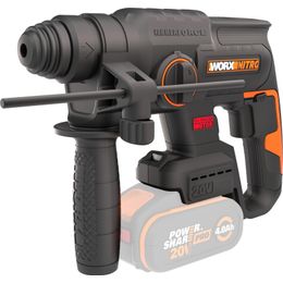 Akku-Bohrhammer WORX "NITRO WX381.9", bunt (schwarz, orange), B:21mm H:8,1mm L:28,2mm, Bohrmaschinen, Brushless-Motor, variable Drehzahlsteuerung, ohne Akku & Ladegerät