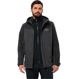 3-in-1-Funktionsjacke Jack Wolfskin "TAUBENBERG 3IN1 JKT M" Gr. L, grau (phantom) Herren Jacken mit wasserabweisenden Reißverschlüssen