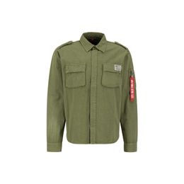 Oversize-Shirt Alpha Industries "Alpha Industries Men - Overshirts Urban Military Shirt" Gr. M, grün (dark olive) Herren Shirts