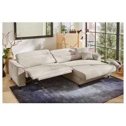 Jockenhöfer Ecksofa JOCKENHÖFER GRUPPE "Double One L-Form" Sofas Gr. B/T: 288cm x 105cm, Cord, Ottomane beidseitig montierbar, mit Relaxfunktion, grau (grau, beige) mit 2x 120cm breiten, elektromotorischen Relaxfunktionen Bestseller