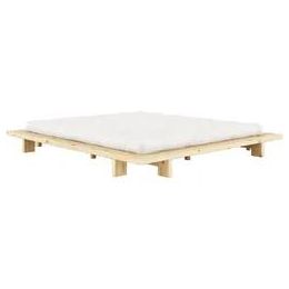 Bettgestell KARUP DESIGN "JAPAN BED Bodenbett, Holzrahmen, Futonbett, Jugendbett, Holzbett" Betten Gr. Liegefläche B/L: 180cm x 200cm H: 20cm, kein Härtegrad, braun (kiefer natur unbehandlet) Massivholzbett mit Lattenrost, Kiefer massiv, Doppelbett ohne Kopfteil Bestseller