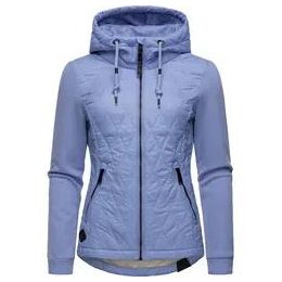 Outdoorjacke Ragwear "Lucinda" Gr. XL (42), blau (mittelblau) Damen Jacken Steppjacke aus modernem Materialmix mit Kapuze