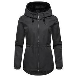 Outdoorjacke Ragwear "Dankka Tech" Gr. 5XL (50), schwarz Damen Jacken Stylische Übergangsjacke aus wasserdichtem Material