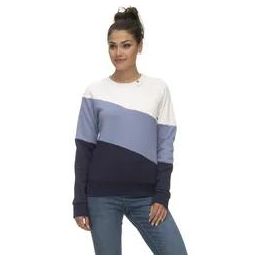 Sweater Ragwear "JOHANKA BLOCK" Gr. XXXL (46), bunt (stone blue) Damen Sweatshirts Crew Neck im Color-Blocking Design