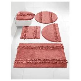 Badematte Heine HOME Badematten Gr. WC-Set 2lg. Vorlage ohne Ausschnitt (47cm x 50cm),, rosa (altrosa)