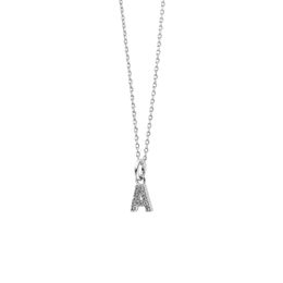 Paul Valentine Sparkling Letter Necklace Silver