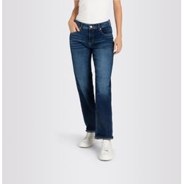 5-Pocket-Jeans MAC "Jeans STRAIGHT" Gr. 34, Länge 30, blau (dark blue net wash) Damen Jeans Gerader Straight-Fit