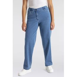 Stretch-Hose KjBRAND "Babsie" Gr. 50, N-Gr, blau (denim bleached) Damen Hosen