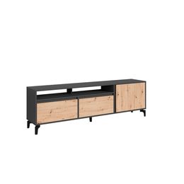 ByLiving BLACKWOOD TV-Board, Breite 190 cm, anthrazit, Eiche-Optik