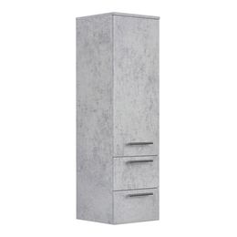 Posseik Hochschrank 120 cm in Beton mit Glaseinlagen