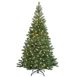 Casaria Weihnachtsbaum PVC inkl Lichterkette + Ständer 180cm dunkelgrün