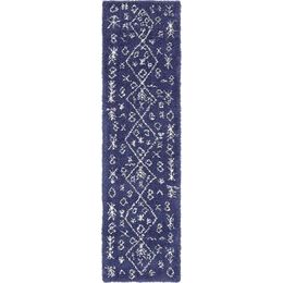 MyFlair Teppich "Temara Shag" Läufer Marineblau CA10313