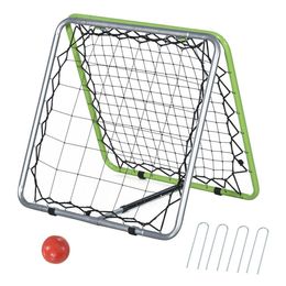 HOMCOM Baseball Rebounder Kickback Tor Rückprallwand Netz Grün 75 x 75 x 64 cm