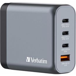 Verbatim GaN Charger 140W, Power Adapter mit USB-C und USB-A, Schnellladegerät als Mehrfachstecker