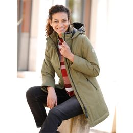 Green Goose Damen Longjacke mit fleece-gef&uuml;tterten Taschen, oliv-schwarz, Gr&ouml;&szlig;e 36