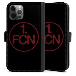 DeinDesign iPhone 12 Handy Klapphülle Handyhülle aus Kunst Leder schwarz Flip Case Merchandise Sideflip mit Lasche