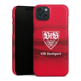 DeinDesign iPhone 15 Plus Handy Premium Case Smartphone Handyh&uuml;lle Schutzh&uuml;lle gl&auml;nzend Stadium Official Licensed Product Vfb Stuttgart Premium Case