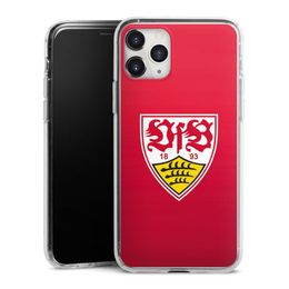 DeinDesign iPhone 11 Pro Max Handy Silikon H&uuml;lle Case transparent Handyh&uuml;lle Vfb Stuttgart Official Licensed Product Logo Silikon Case