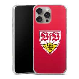 DeinDesign iPhone 16 Pro Max Handy Silikon H&uuml;lle Case transparent Handyh&uuml;lle Logo Official Licensed Product Vfb Stuttgart Silikon Case