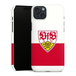 DeinDesign iPhone 15 Plus Handy Premium Case Smartphone Handyh&uuml;lle Schutzh&uuml;lle gl&auml;nzend Vfb Stuttgart Logo Official Licensed Product Premium Case