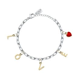 La Petite Story Armband Pùvabný ocelový náramek s pøívìsky Love LPS05ASD34