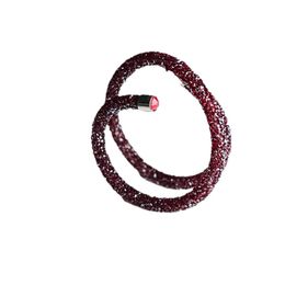 LK Trend & Style Armband Zweireihiges flexibles Kristallarmband, lässt sich großartig kombinieren, rot