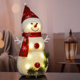 Gravidus LED-Dekofigur LED Schneemann Weihnachtsdeko Fensterdeko 37cm
