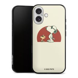 DeinDesign iPhone 16 Handy Slim Case extra d&uuml;nn Silikon Handyh&uuml;lle schwarz H&uuml;lle Kindheit Snoopy Official Licensed Product Silikon Slim Case