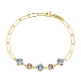 Smart Jewel Armband mit blauen und lila Kristallsteinen, Silber 925, bunt