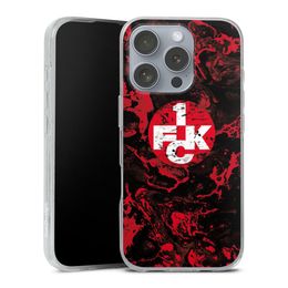 DeinDesign iPhone 16 Pro Handy Silikon H&uuml;lle Case transparent Handyh&uuml;lle 1. Fc Kaiserslautern 1. Fck Logo Silikon Case