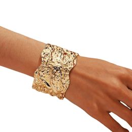 AUKUU Armband 2 teiliges Armband personalisiertes weit öffnendes unregelmäßiges, Modearmband aus Metall für Damen