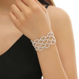 AUKUU Armband Einfaches Strass Kristall Armband modisches und modisches Kleid, vielseitiges Armband Volldiamant Armband
