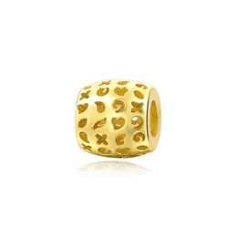 PANDACHARMS Bead Goldene Symbole des Glücks Charm für Charm Armband, Silber, vergoldet